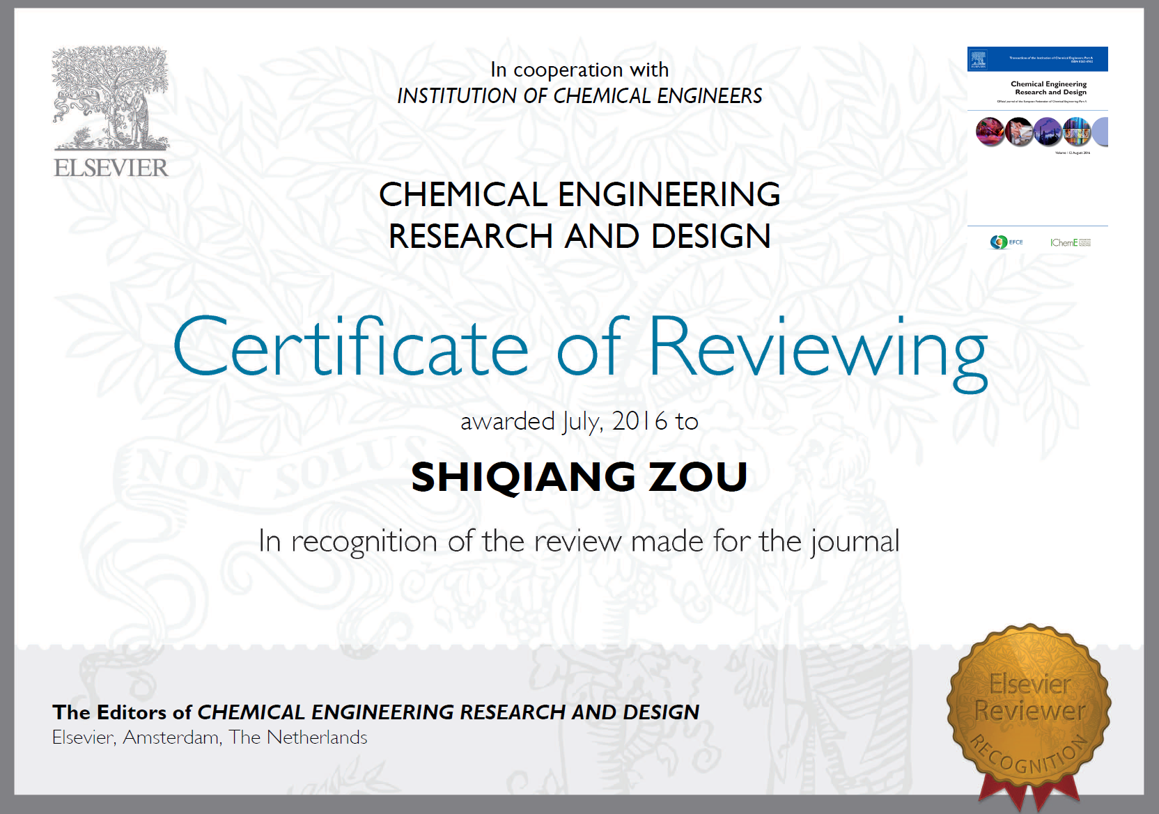 Received Certificate of Reviewing from Elsevier – E-WATER Lab ...